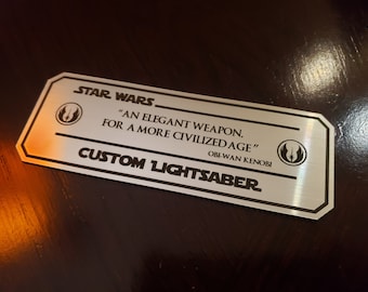 Lightsaber Name Plate - Etsy