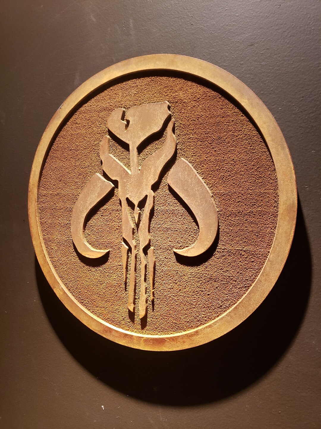 Mandalorian Mythosaur Plaque Sign Boba Fett Rust Finish - Etsy