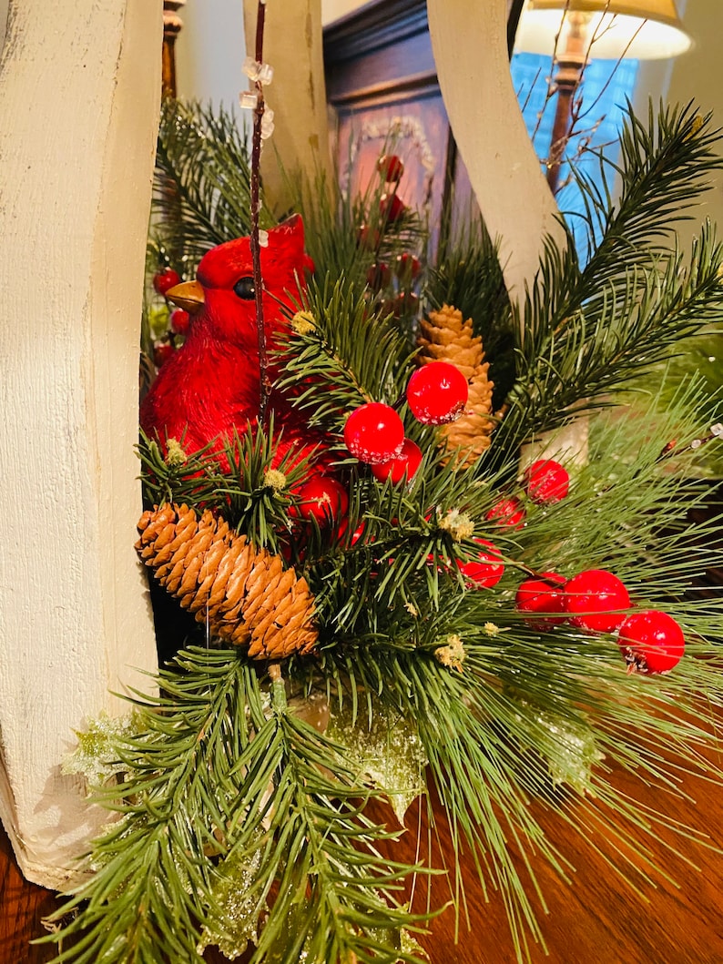 Cardinal Lantern Arrangement Red Cardinal Centerpiece Rustic - Etsy