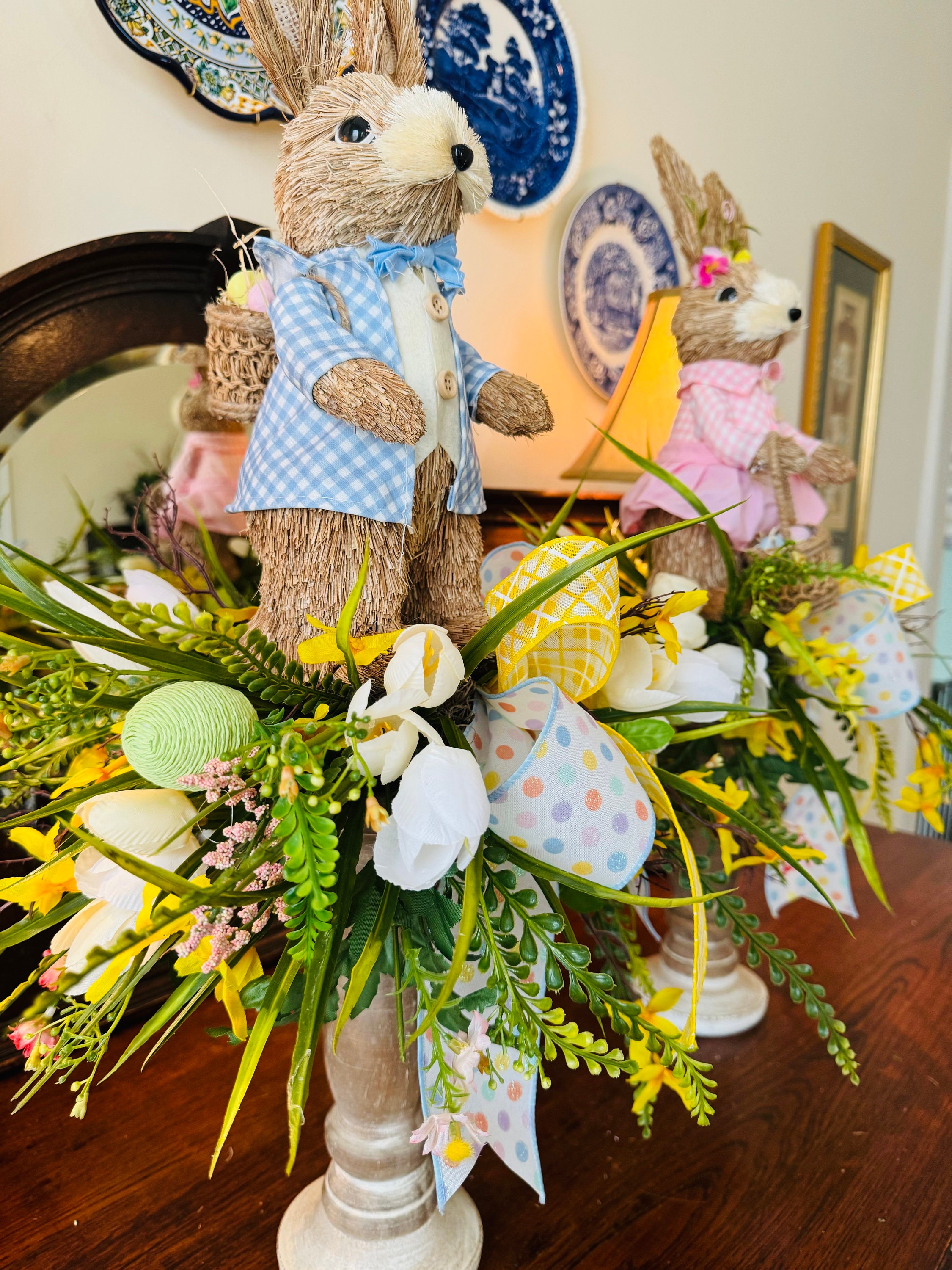 Easter Bunny Candlesticks, Spring Candlesticks, Easter Candlestick ...