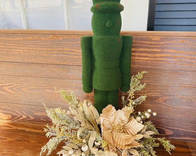 Nutcracker Centerpiece, Flocked Nutcracker, Christmas Nutcracker ...