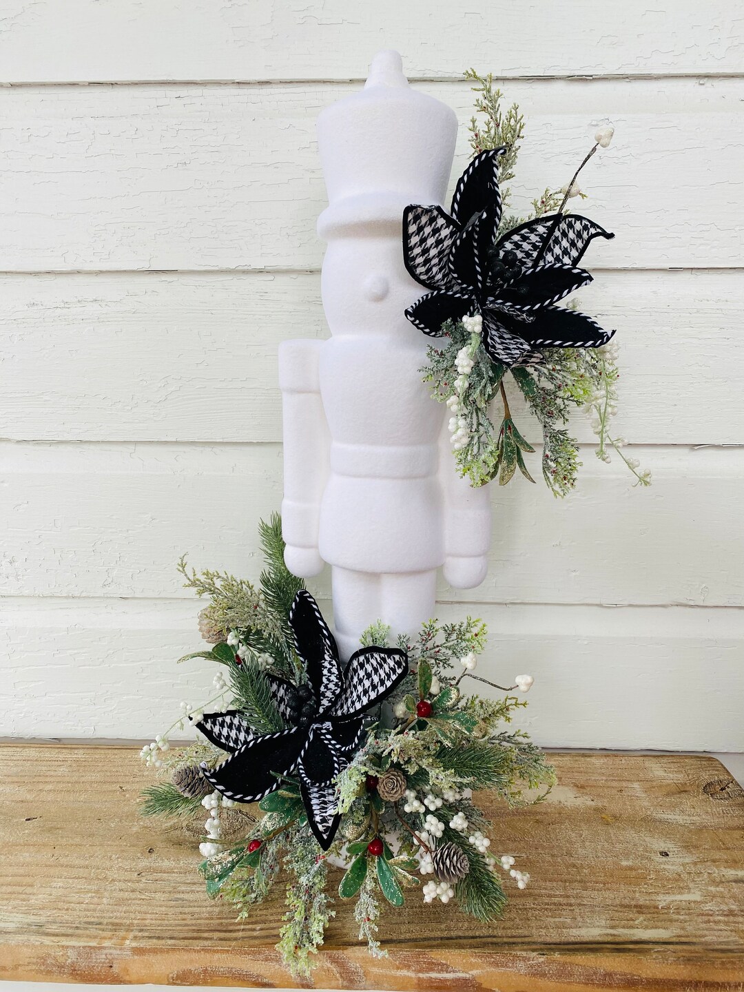 Christmas Nutcracker Centerpiece, Black and White Nutcracker ...