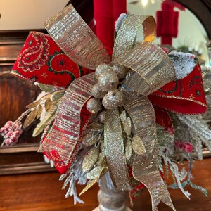 Christmas Centerpieces, Red Flocked Nutcracker Candlestick Arrangements ...