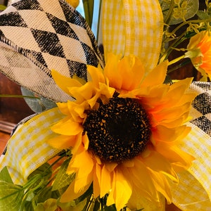 Sunflower Lantern Swag, Battery Operated Lantern, Sunflower Lantern ...