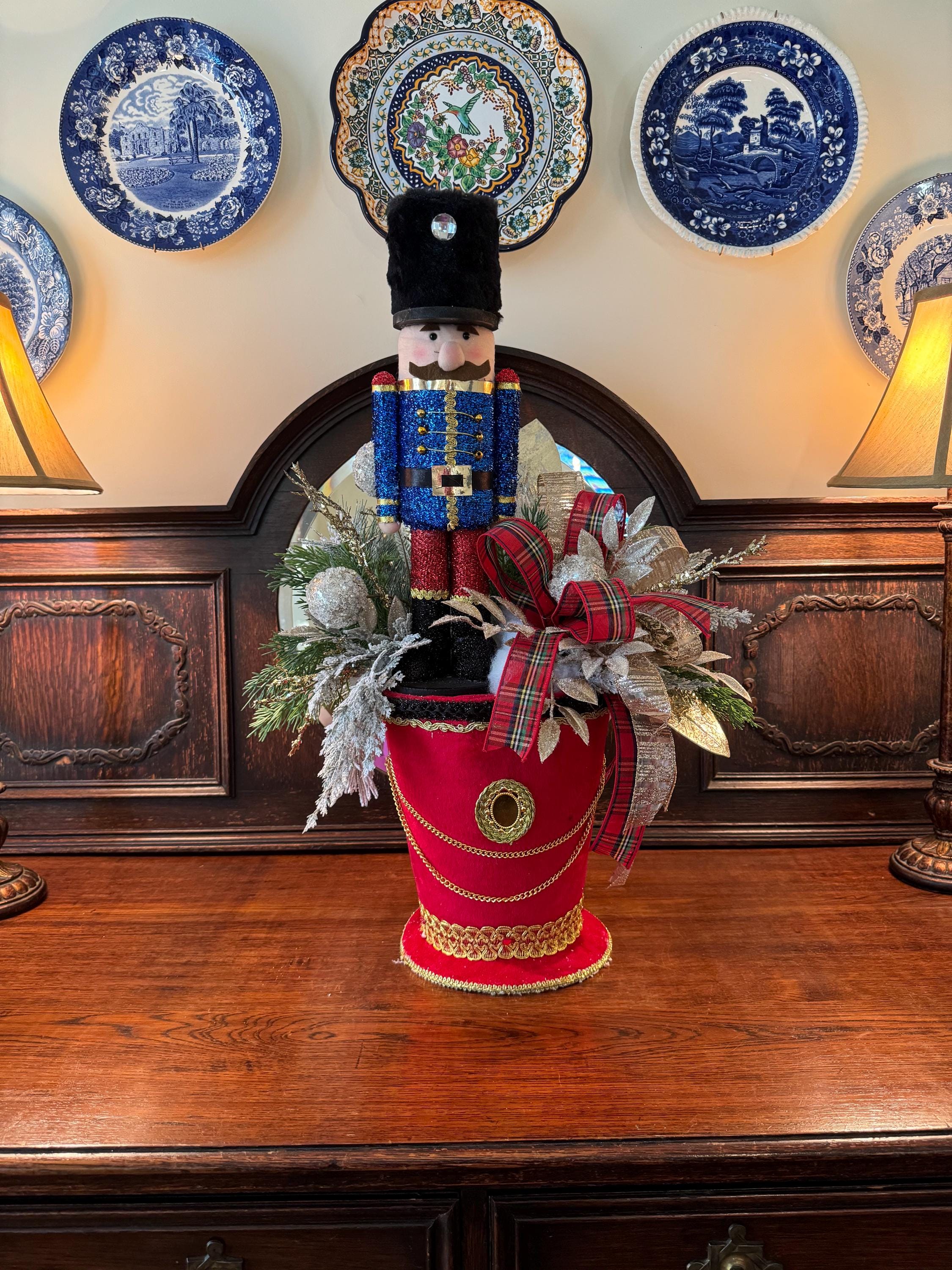 Christmas Centerpiece, Christmas Nutcracker Centerpiece, Red Nutcracker ...