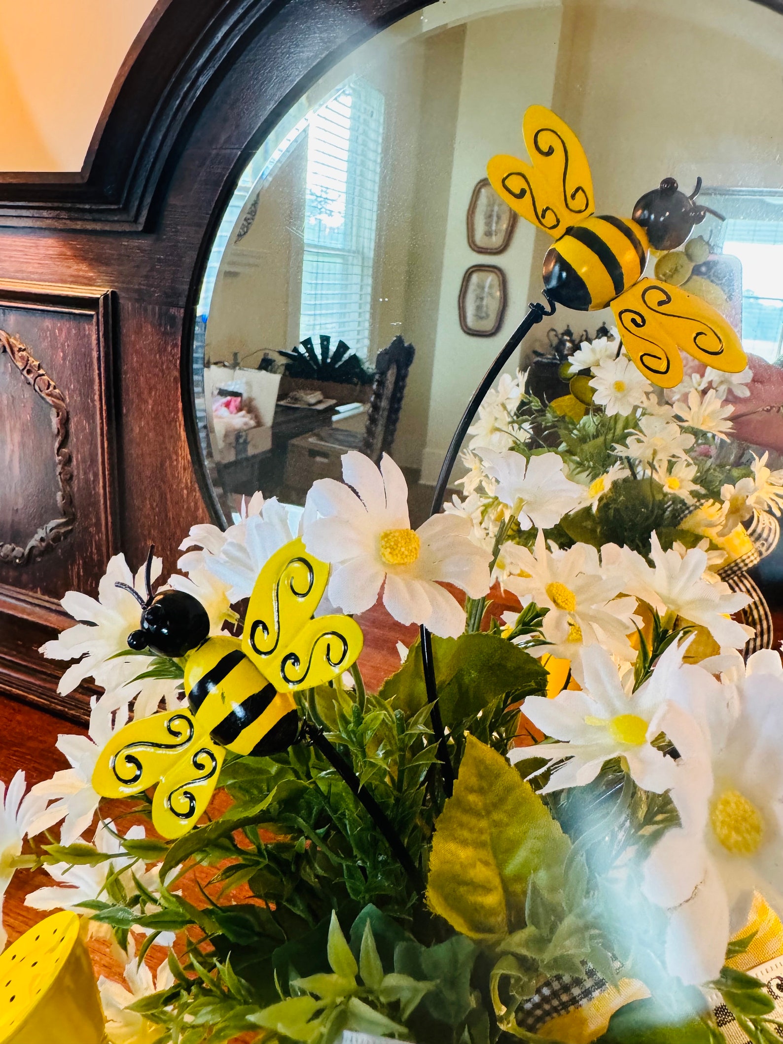 Bee Watering Can Arrangement, Bee Centerpiece, Bee and Daisy Tabletop ...