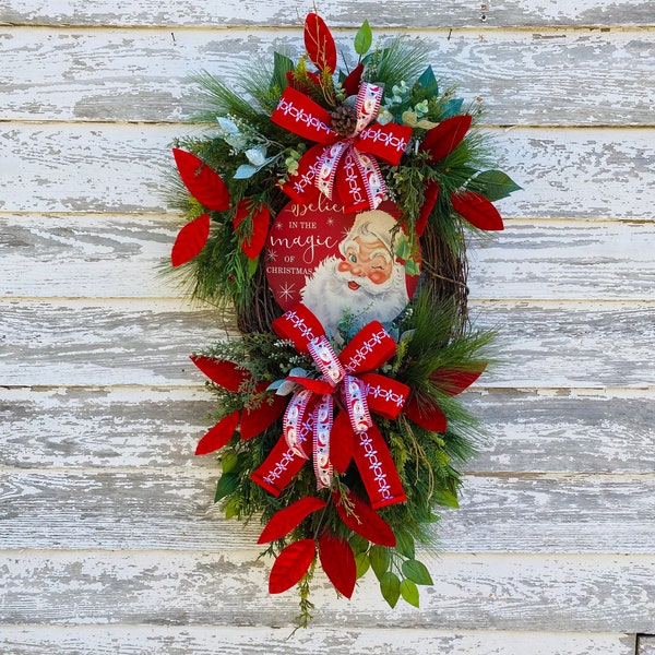 Santa Wreath - Etsy