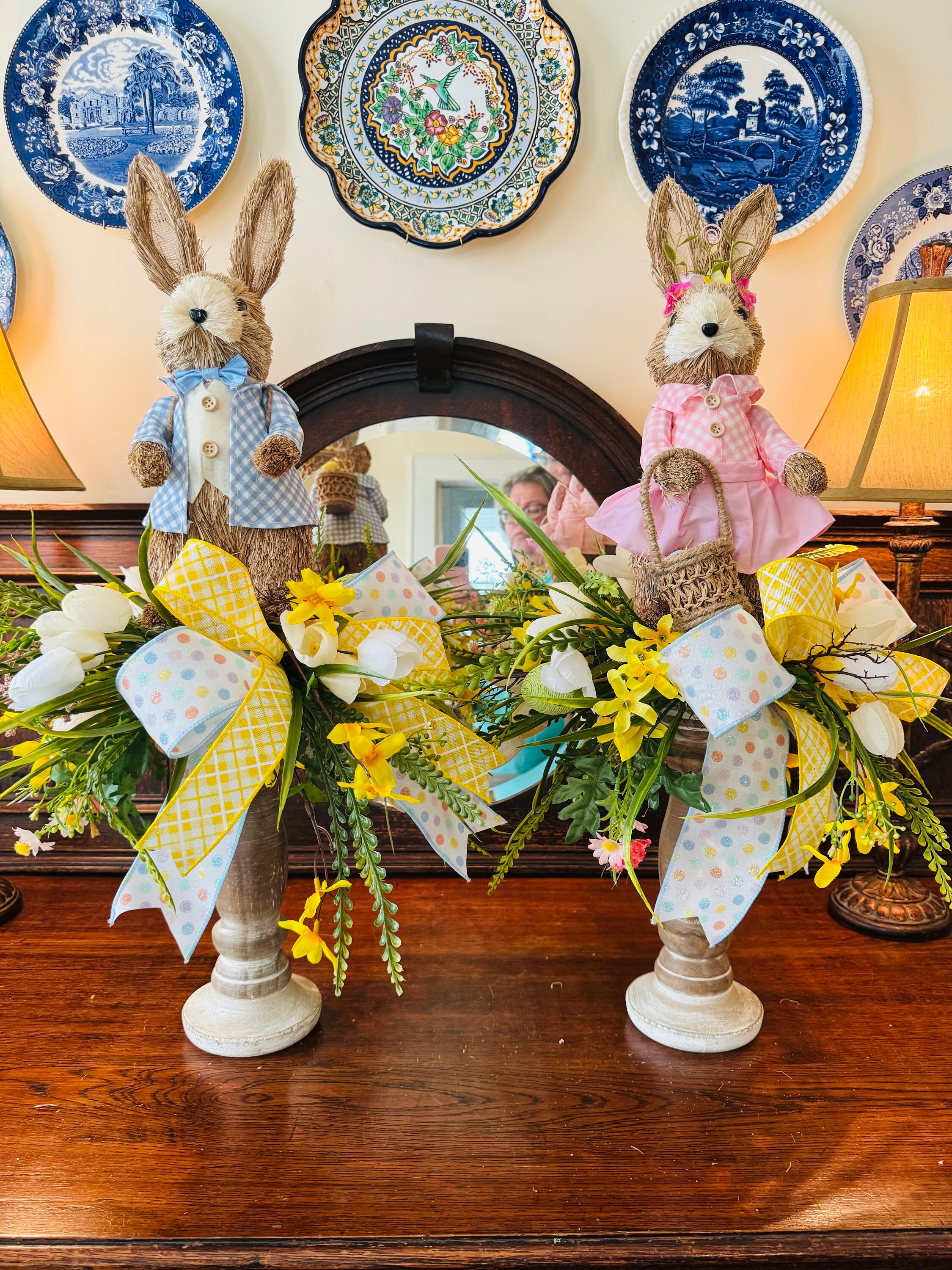 Easter Bunny Candlesticks, Spring Candlesticks, Easter Candlestick ...