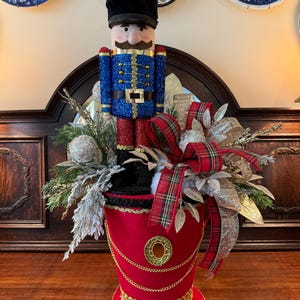 Christmas Centerpiece, Christmas Nutcracker Centerpiece, Red Nutcracker Tabletop Arrangement ...