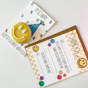 Party Hat Cookie Card Printable, 3.5x5, Smiley Face Birthday Cookies ...