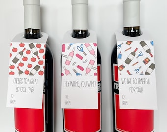 DIY Teacher Appreciation Report Card Wine Hanger Tag - Etsy