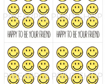 Smiley Face Printable Birthday Card - Etsy