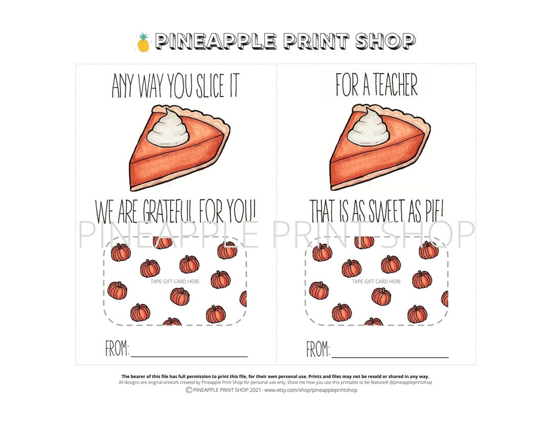 Any Way You Slice It, We Are Grateful for You/for a Teacher as Sweet as ...