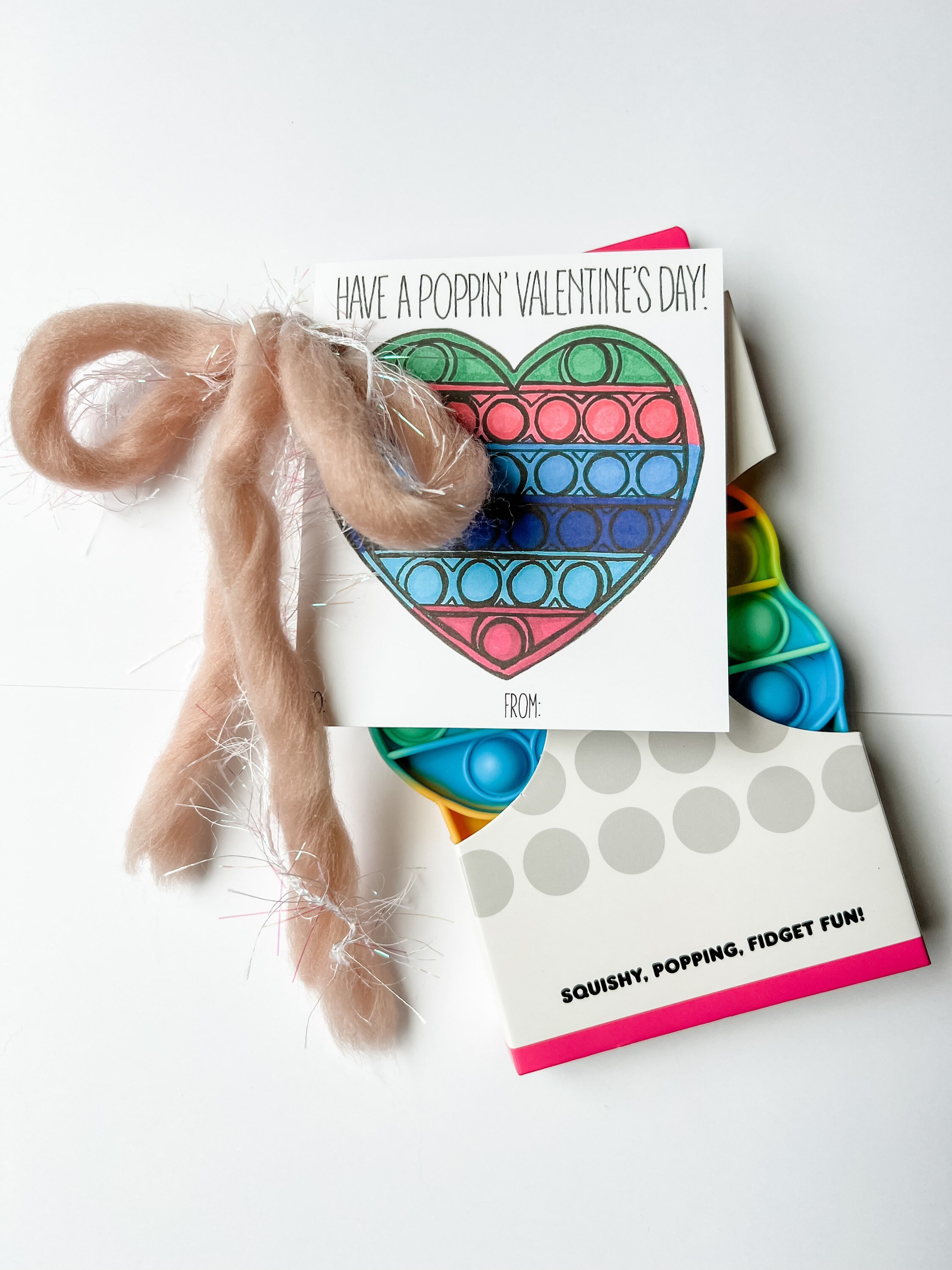 Pop It Valentine's Day Printable, Kids Vday Card, Fidget Toy Valentine ...