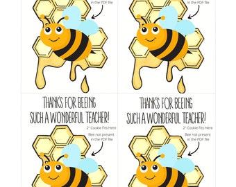 Teacher Appreciation Mini Cookie Cards 3.5" X 5"- Thanks for Beeing a ...