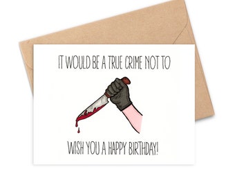 Crime Birthday Card - Etsy