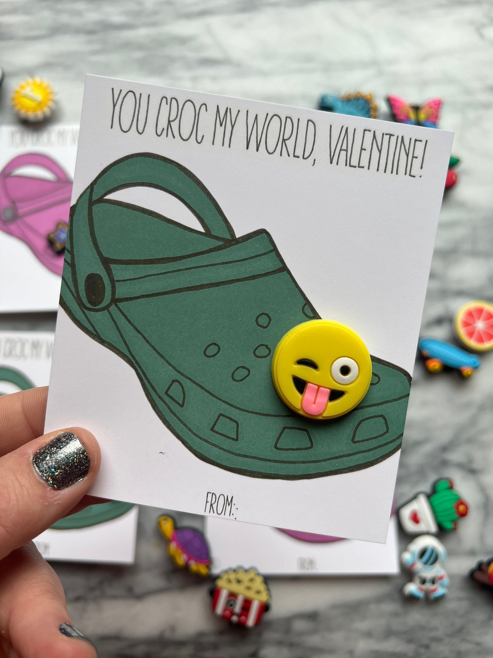 Croc Valentine's Day Card: Punny Kid's Printable (PDF) - Etsy