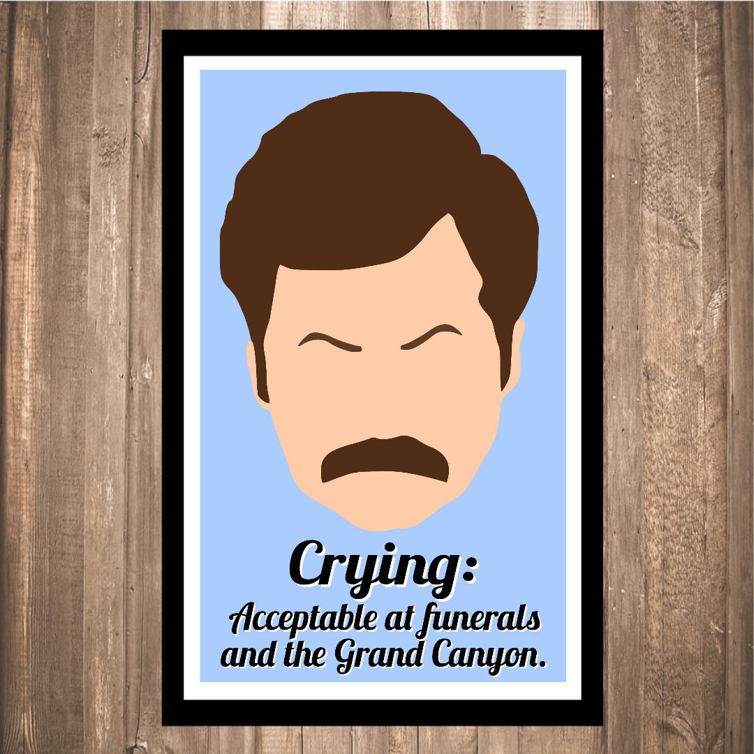 INSTANT DOWNLOAD - Ron Swanson "crying" Print - Etsy