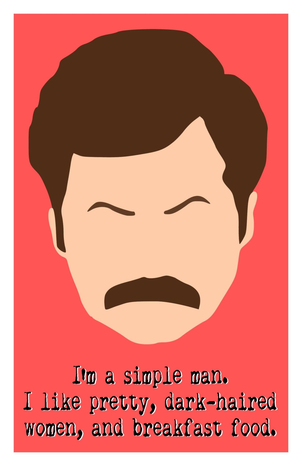 INSTANT DOWNLOAD Ron Swanson i'm a Simple Man Print - Etsy