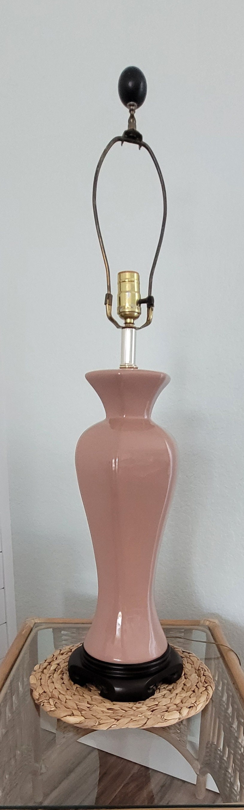 Vintage Traditional Tall Blush Pink Ceramic Table Lamp - Etsy