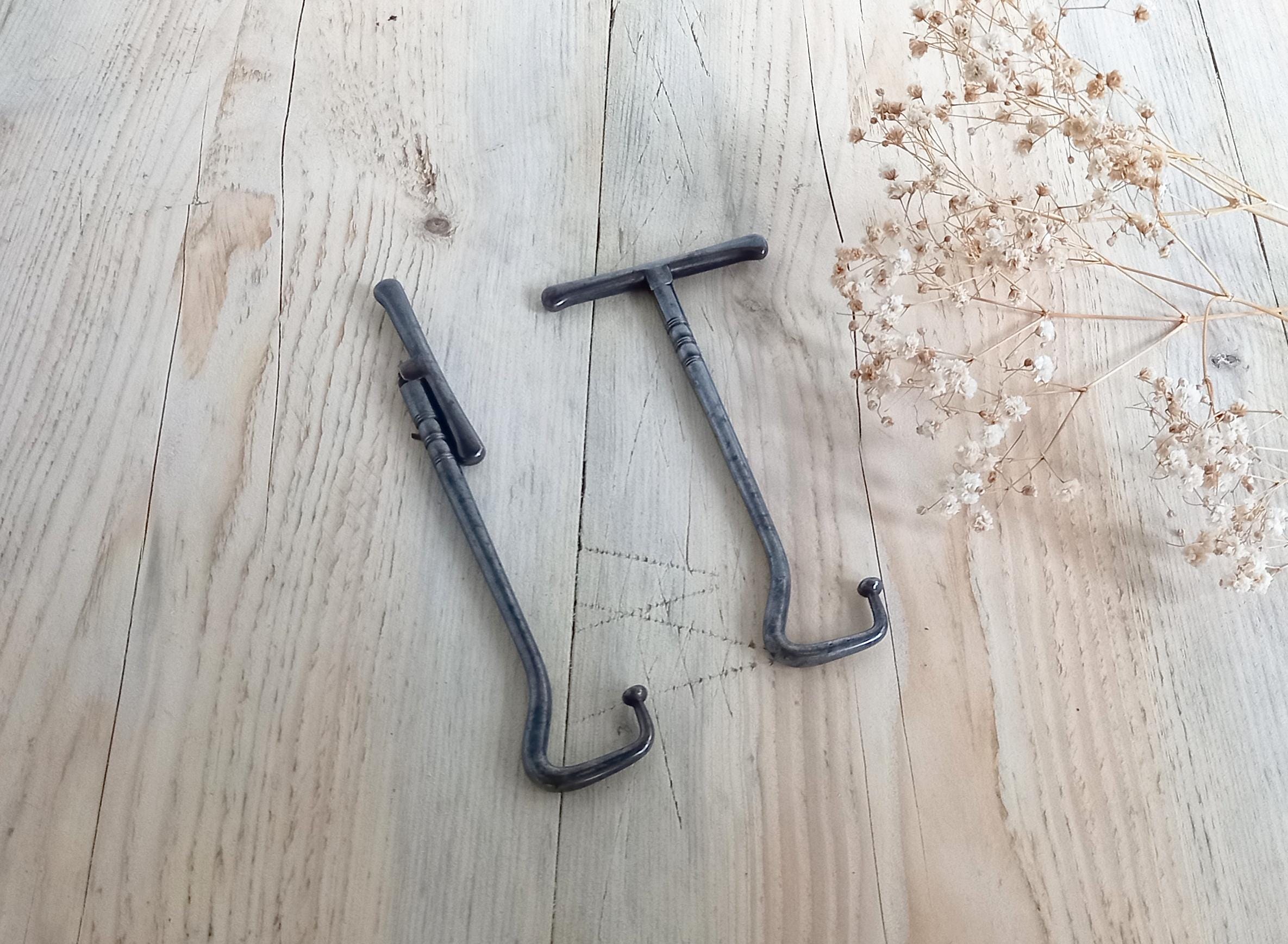 Rare Pair Georgian Folding Steel Boot Hooks / Pulls Made by Turrell ...