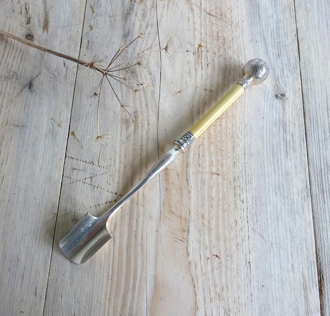 Antique Silver Plated Stilton Scoop, Engraved With Foliate Pattern ...