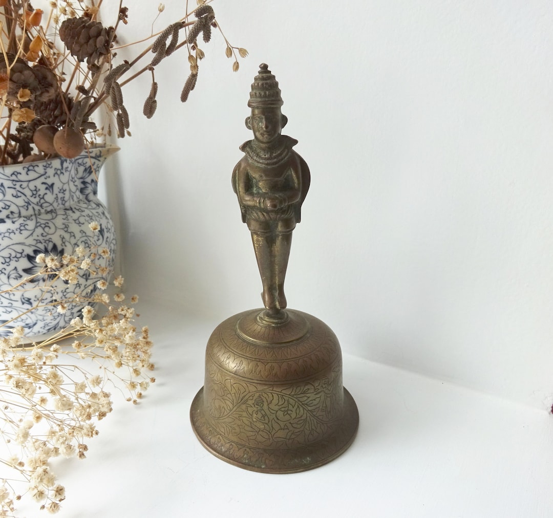 Antique Indian Brass Temple Bell, Hindu Hanuman Temple Bell Featuring ...