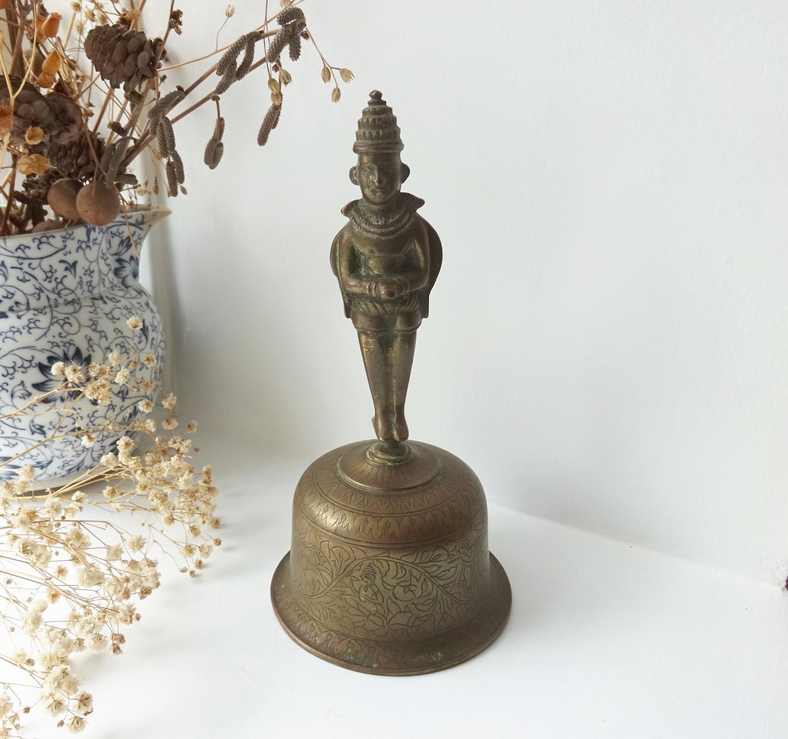 Antique Indian Brass Temple Bell, Hindu Hanuman Temple Bell Featuring ...