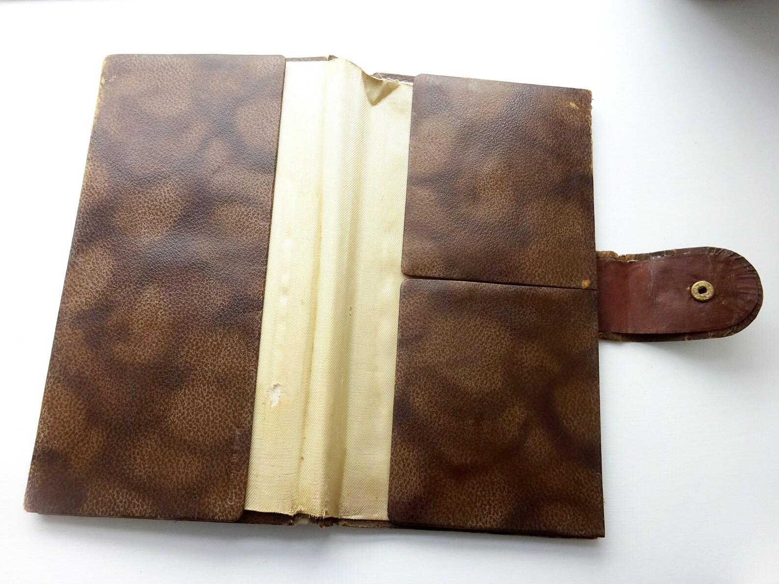 Antique Glove and Handkerchief Wallet, Art Deco 1920's Faux Brown ...