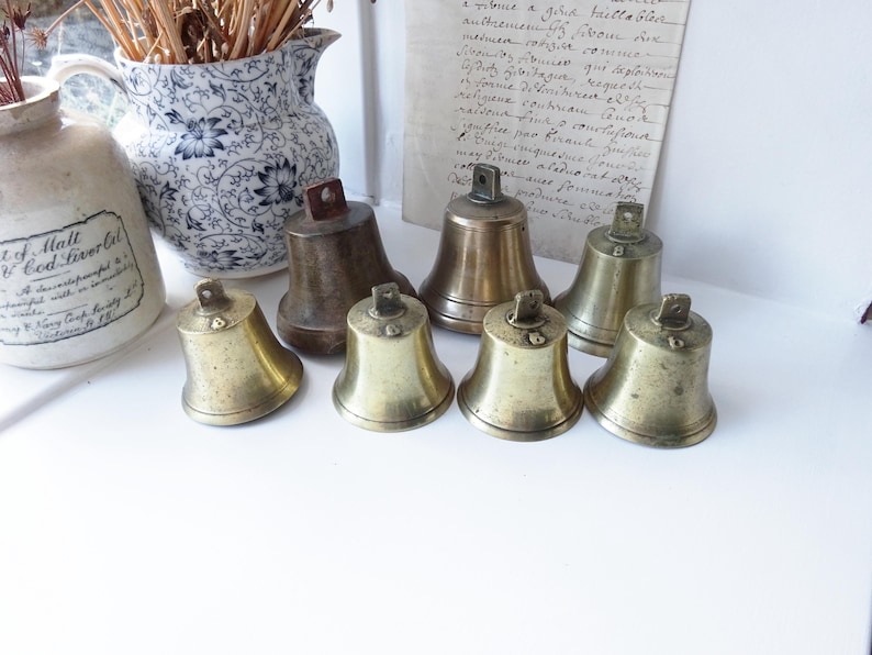 Antique Brass / Bronze Bells, Campanology Bells, Shop Door Entry Bells ...