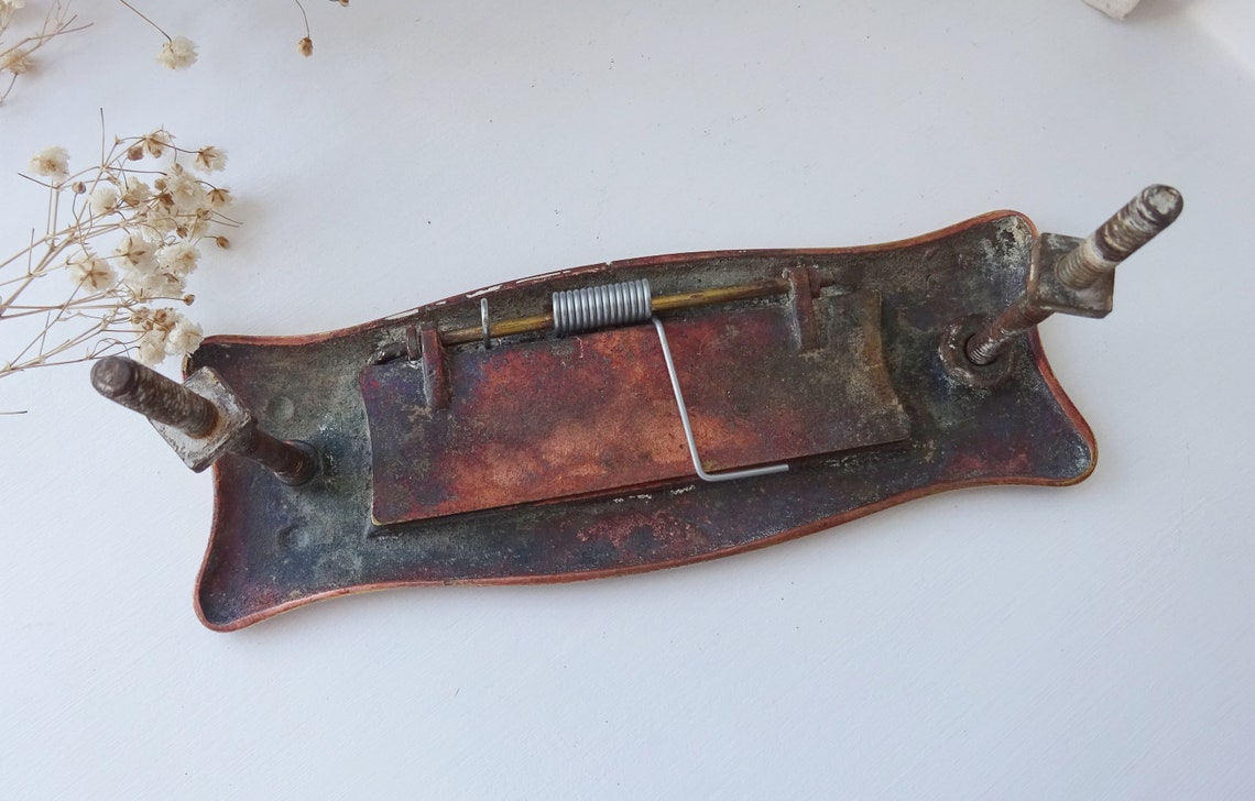 Antique Vertical Brass Letter Flap With Remains of Copper Plate ...