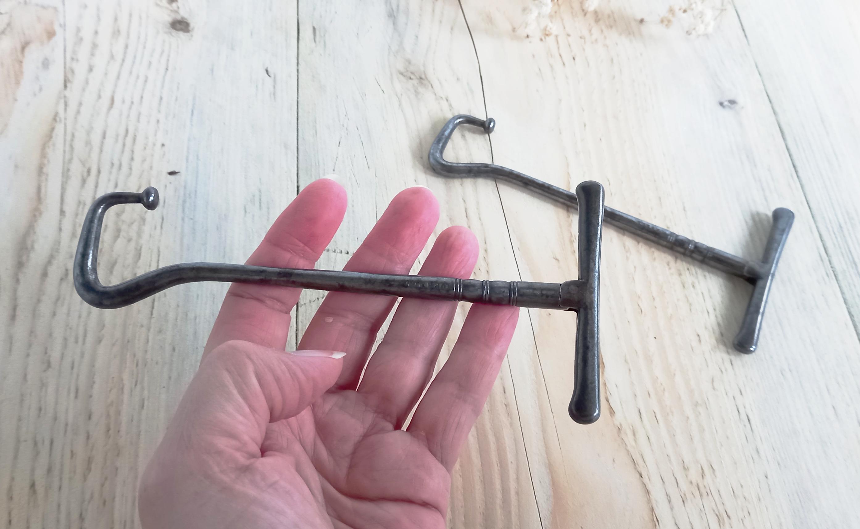 Rare Pair Georgian Folding Steel Boot Hooks / Pulls Made by Turrell ...