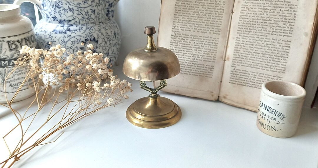 Antique Counter Bell, Brass Hotel Reception Desk Bell, Lovely Ring ...