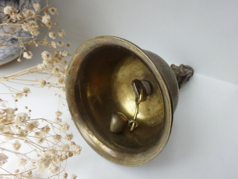 Antique Indian Brass Temple Bell, Hindu Hanuman Temple Bell Featuring ...