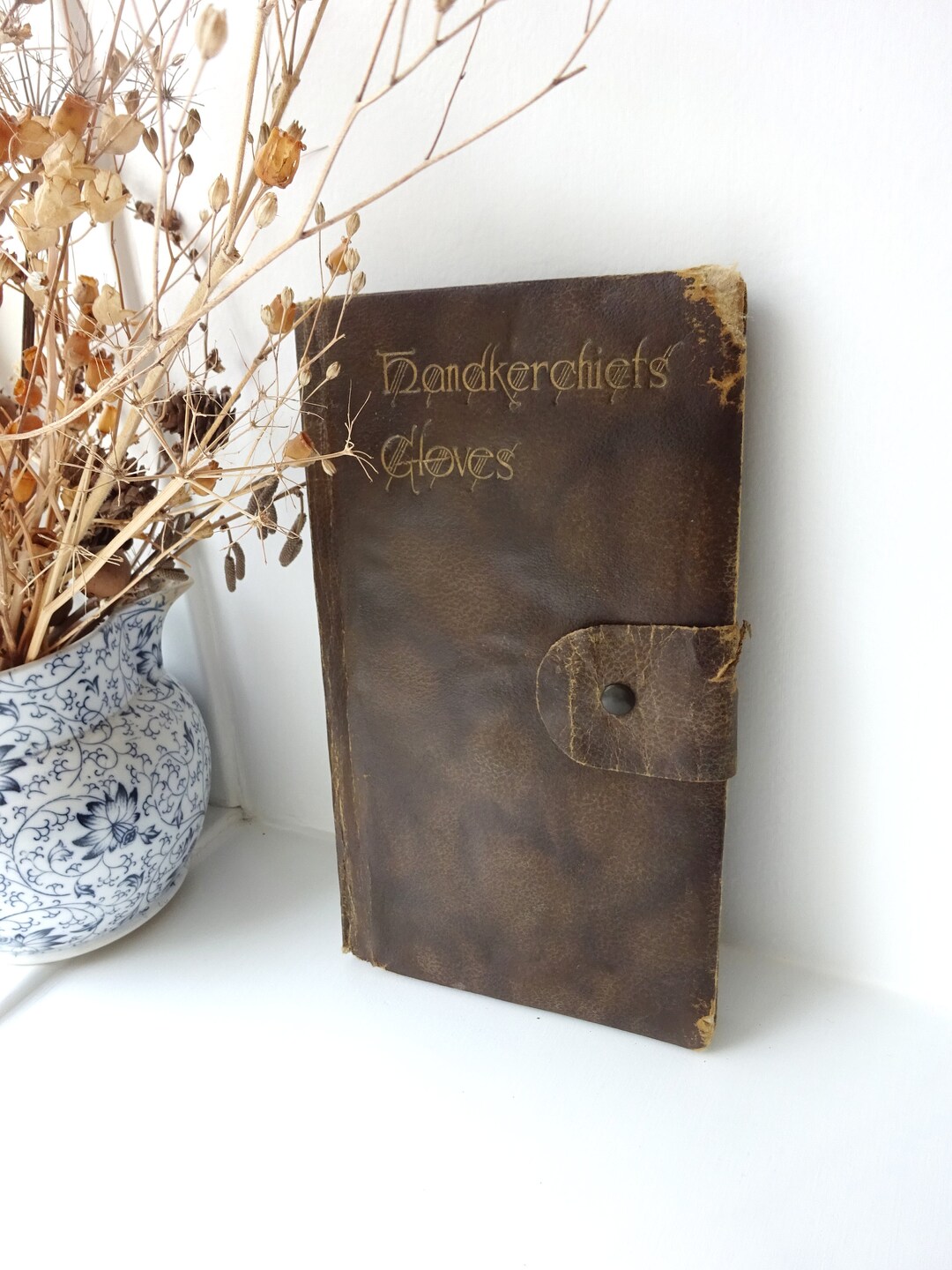 Antique Glove and Handkerchief Wallet, Art Deco 1920's Faux Brown ...