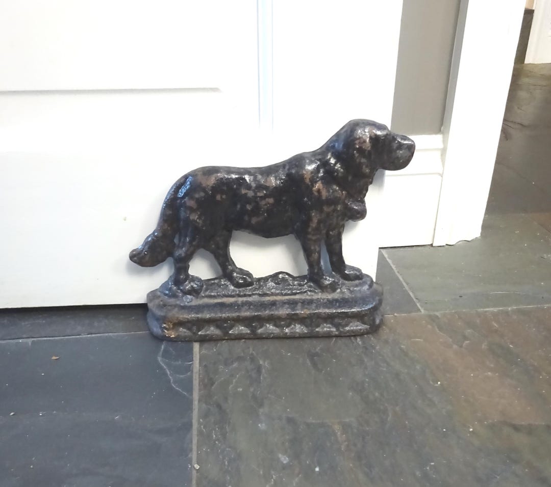 Antique Cast Iron Dog Doorstop, St Bernard, Architectural Salvage, Door ...