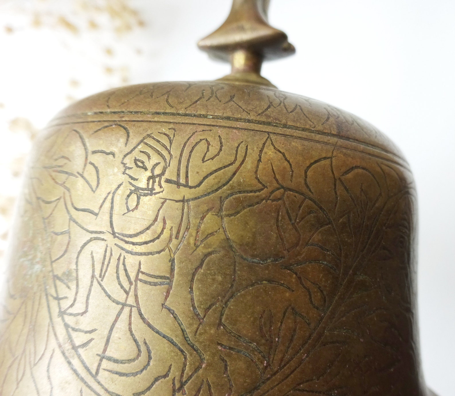 Antique Indian Brass Temple Bell, Hindu Hanuman Temple Bell Featuring ...