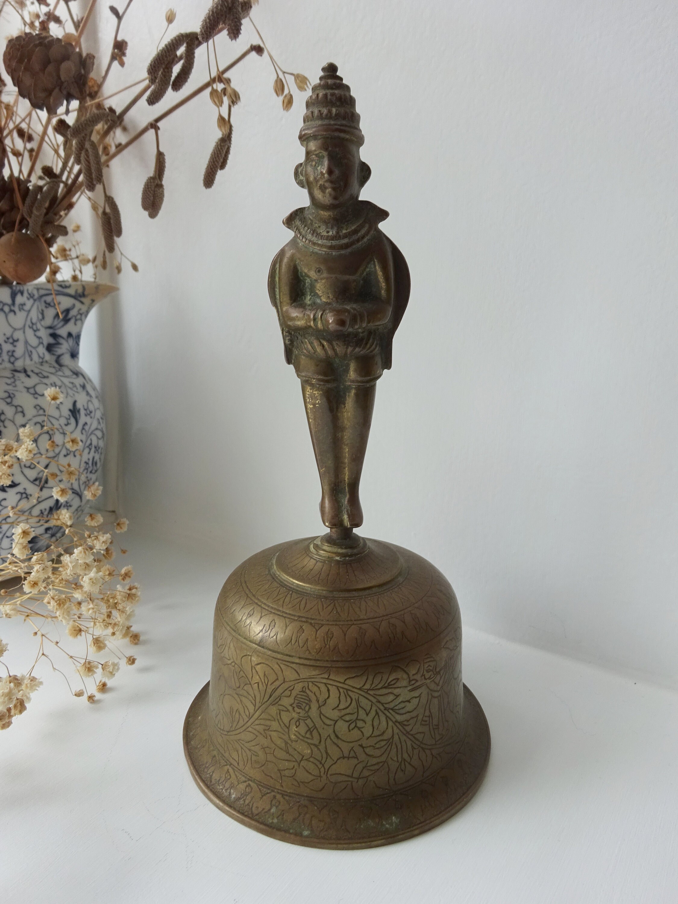 Antique Indian Brass Temple Bell, Hindu Hanuman Temple Bell Featuring ...