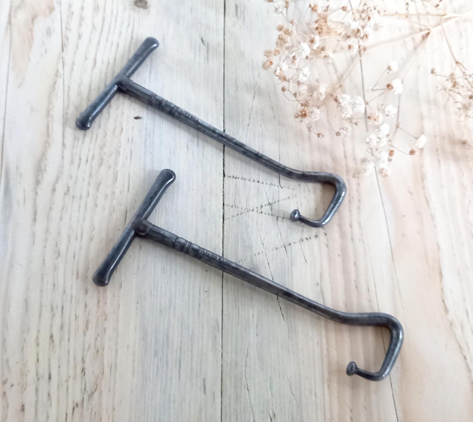 Rare Pair Georgian Folding Steel Boot Hooks / Pulls Made by Turrell ...