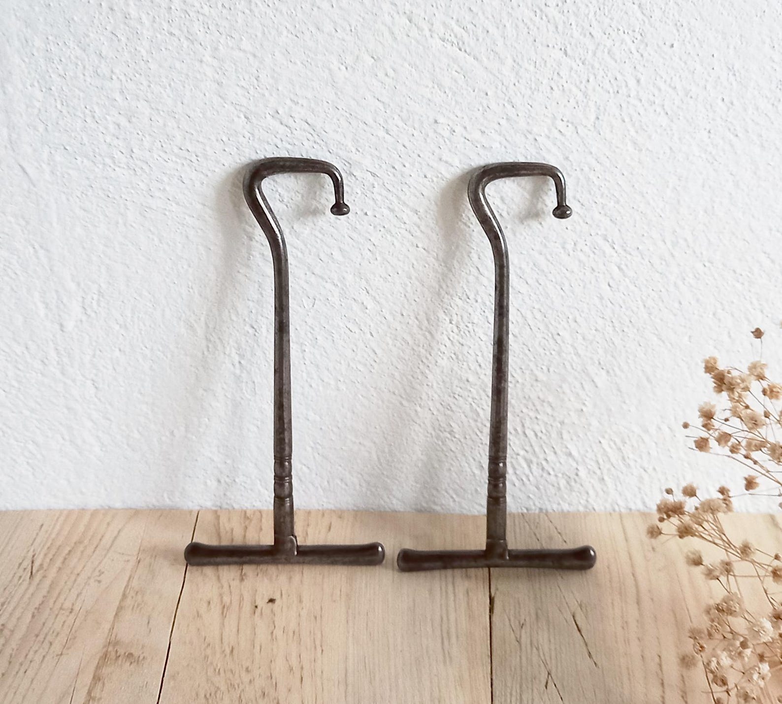 Rare Pair Georgian Folding Steel Boot Hooks / Pulls Made by Turrell ...