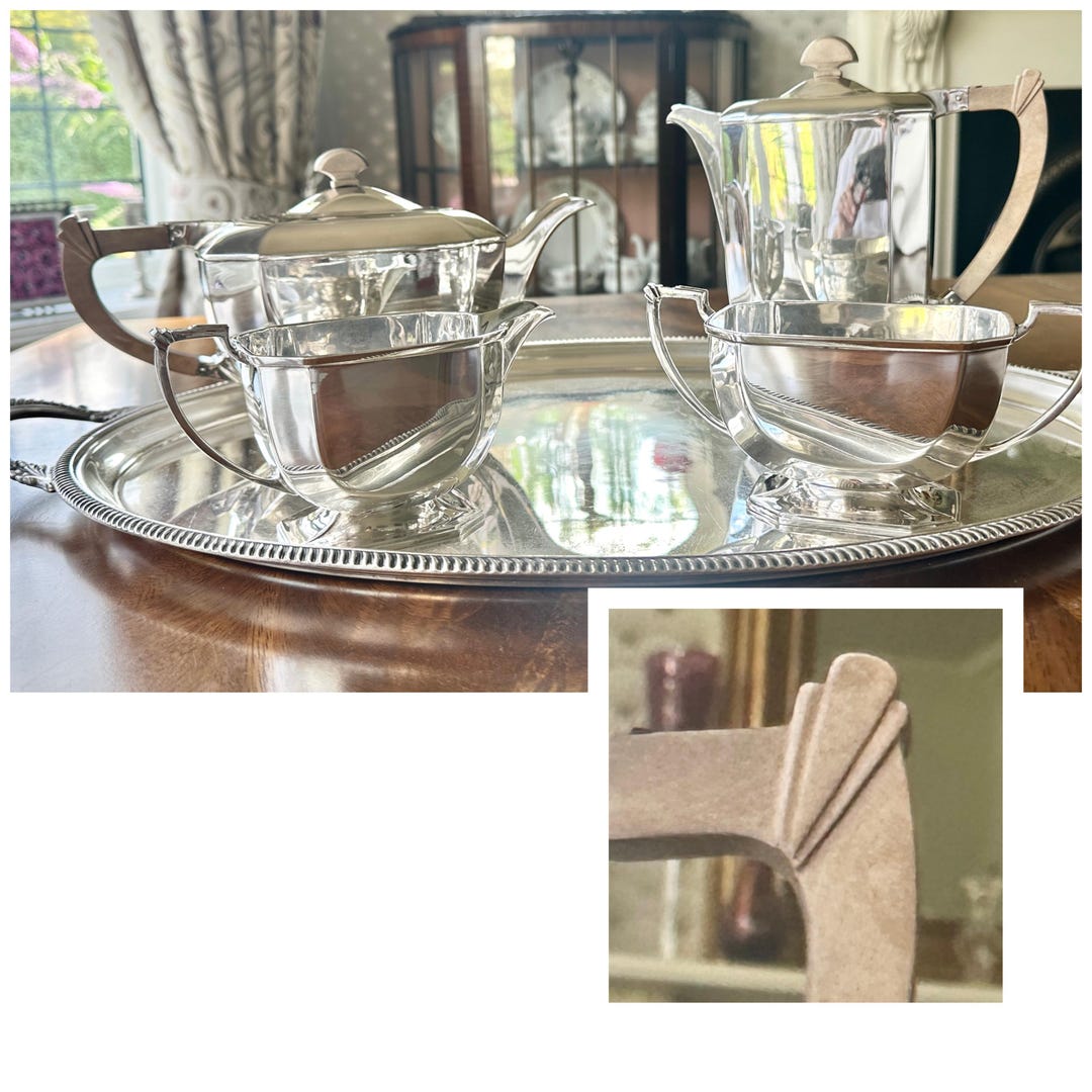 A Superb Art Deco 4 Piece Silver Plate epns Tea Set, With Iconic Shape ...