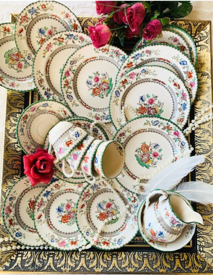 A Vintage Copeland Spode chinese Rose China Salad or Dessert - Etsy