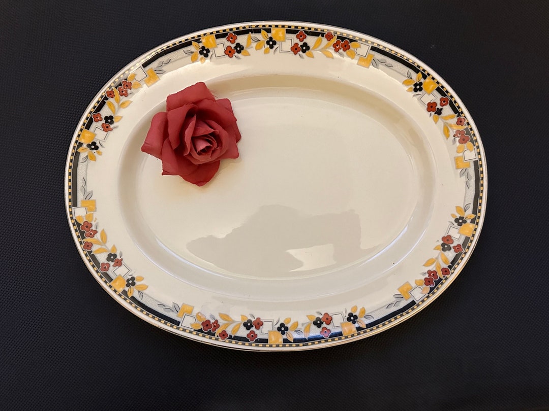 An Art Deco Spode Royal Jasmine Platter Decorated With Vibrant Stylized ...
