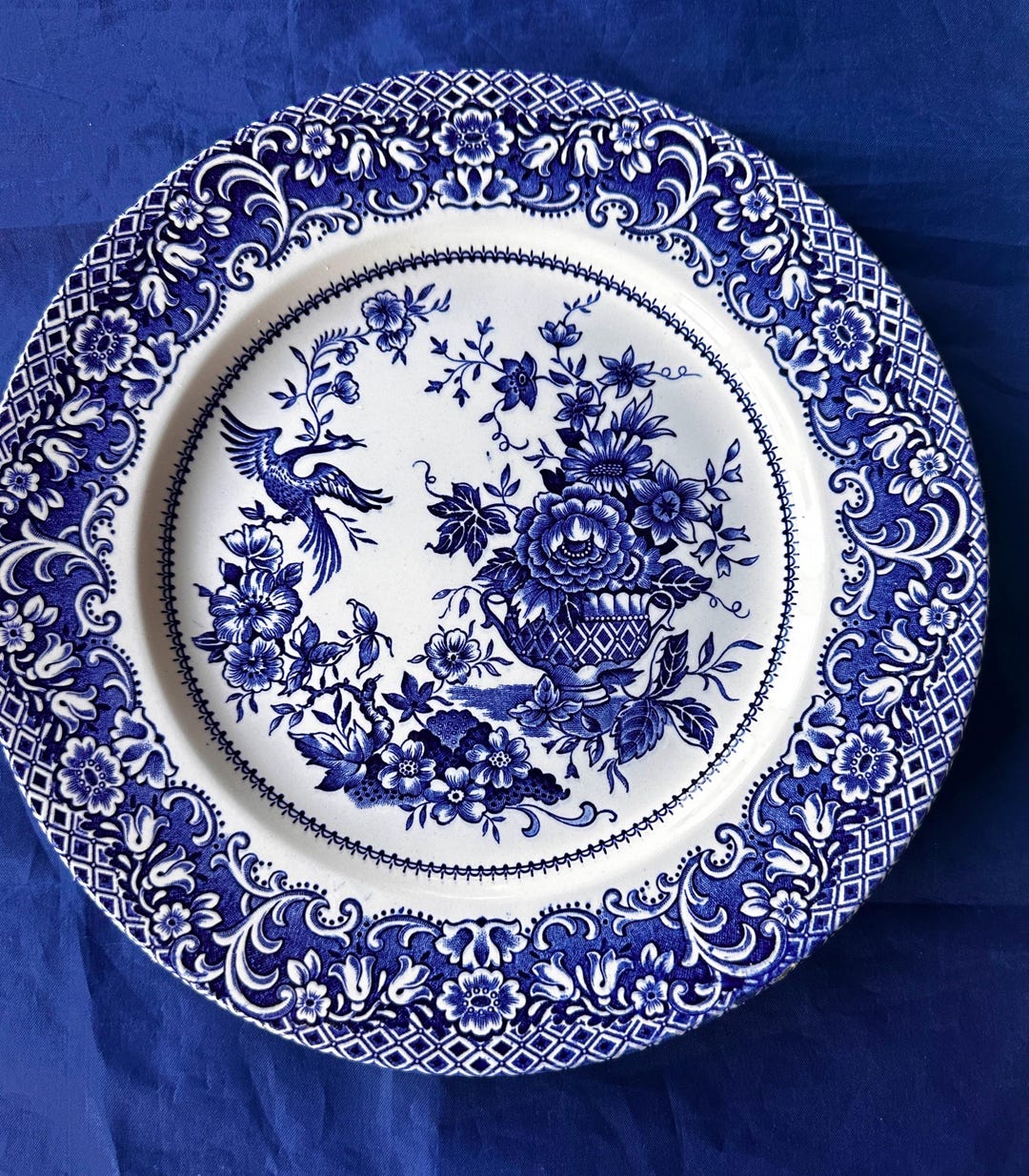 Blue & White Asiatic Pheasant Plate: English Ironstone Tableware - Etsy