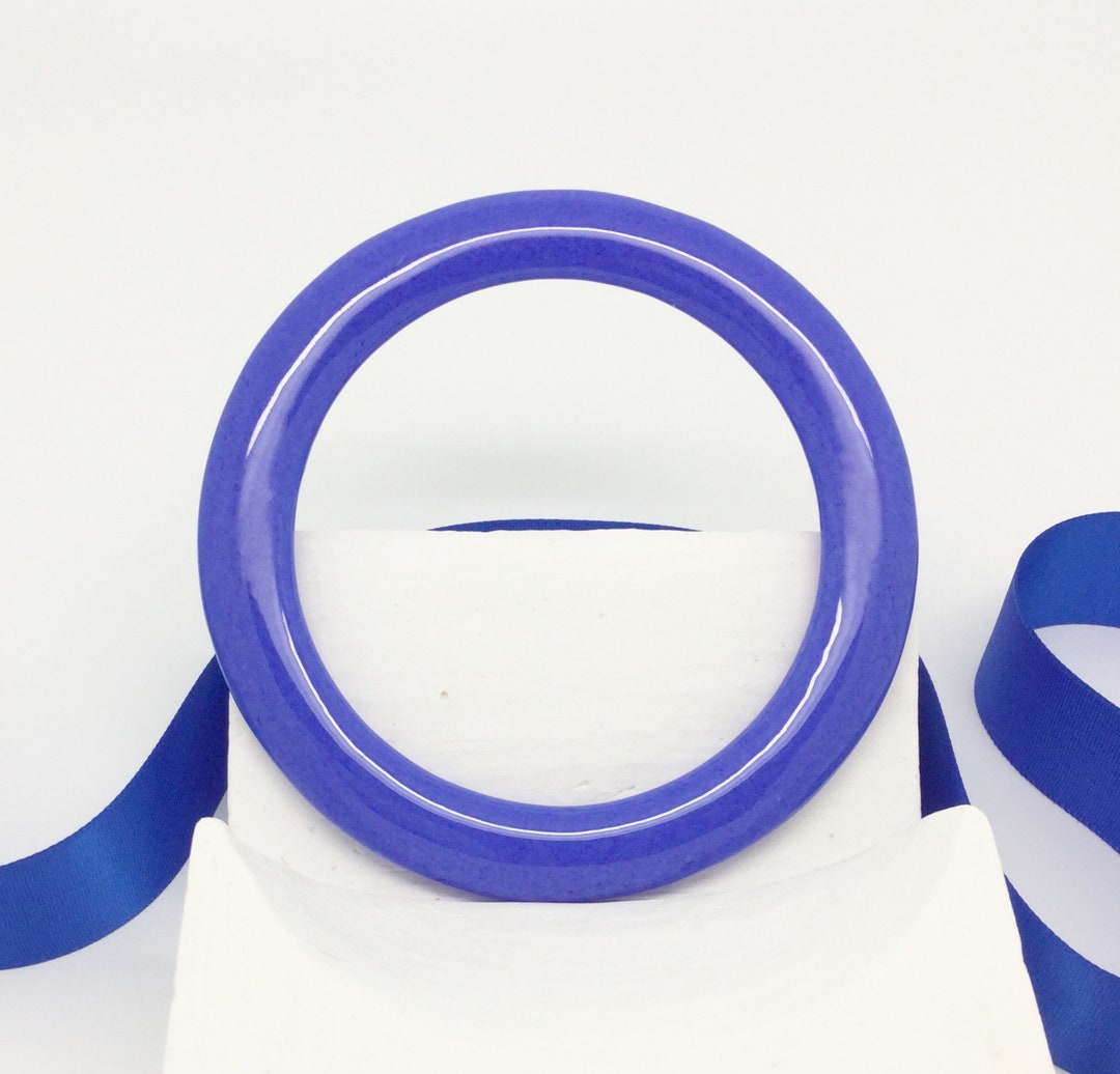 Large Handcrafted Glass Bangle-periwinkle Blue Glass Bracelet-fused ...