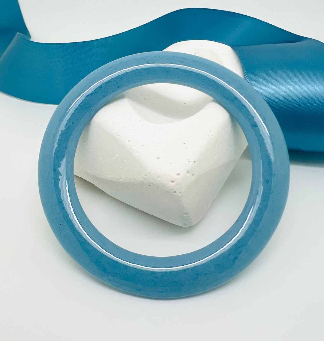 Small Handcrafted Glass Bangle-powder Blue Glass Bracelet-fused Glass ...