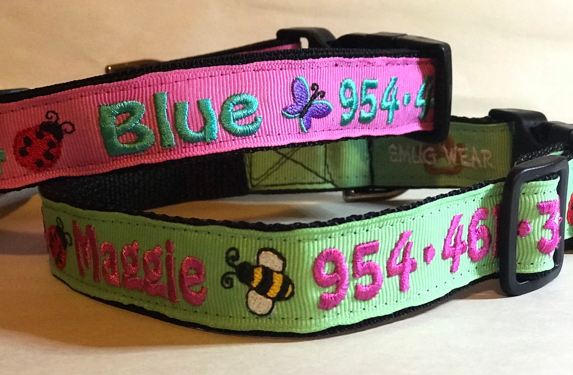 Personalized Embroidered Dog Collars - Etsy
