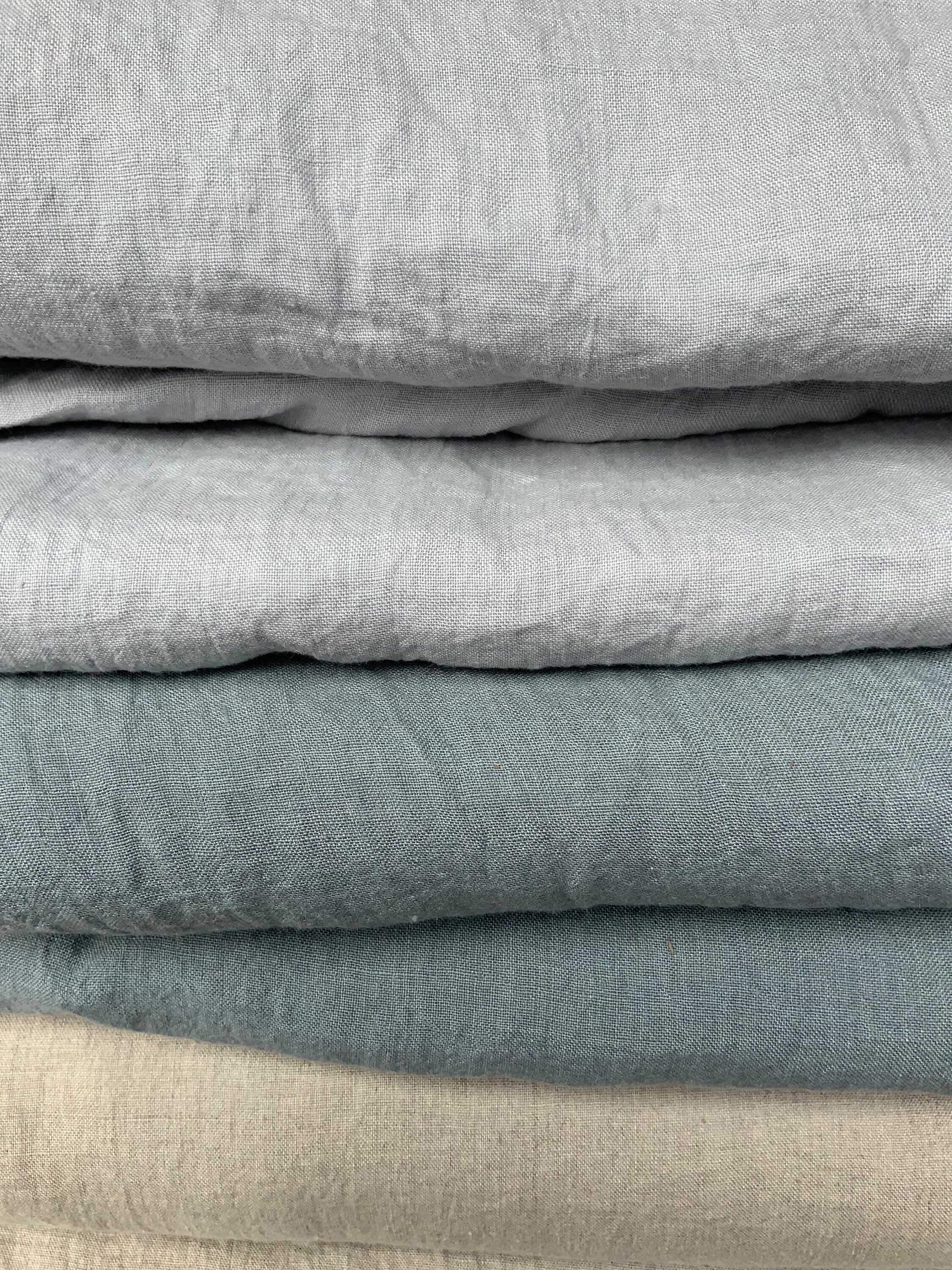 Storm Blue Gray Linen Duvet Cover: Organic Belgian Linen, Handmade - Etsy