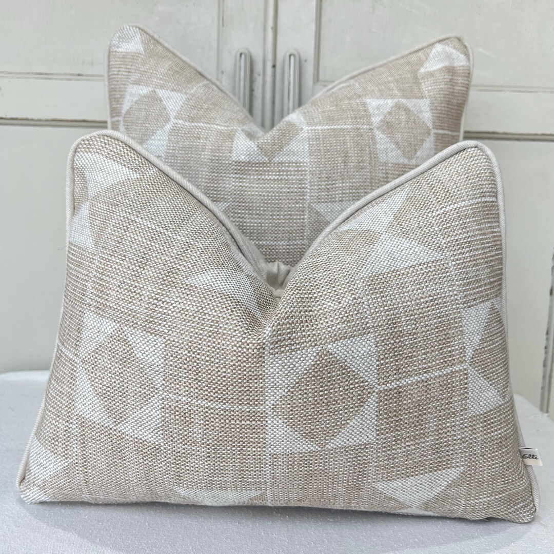 Cushions Made in Fermoie Flag Decorative Beige Neutral Linen Cushion ...