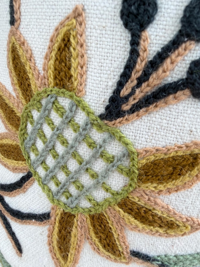 Coromandel Butterfly Crewel Cushion Cover, Heritage Fabric, Fringe ...